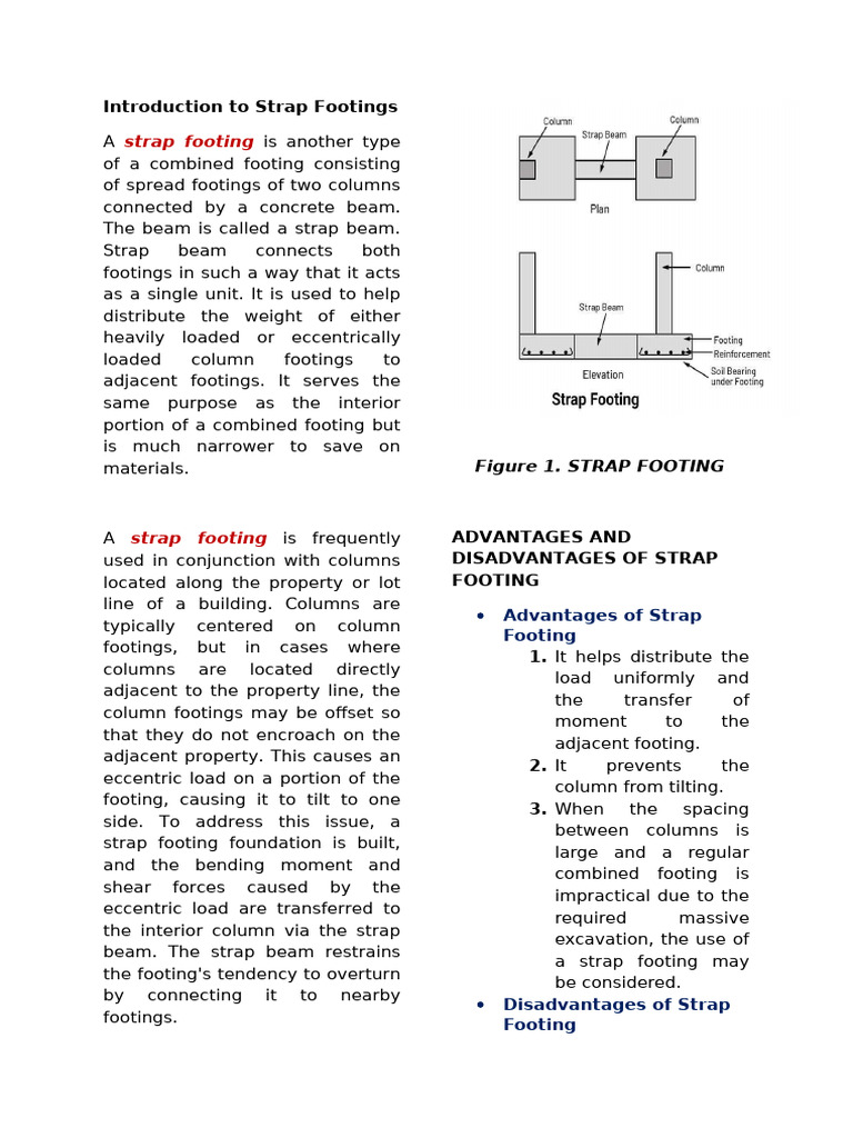 Introduction To Strap Footings 1 | PDF | Beam (Structure) | Pressure