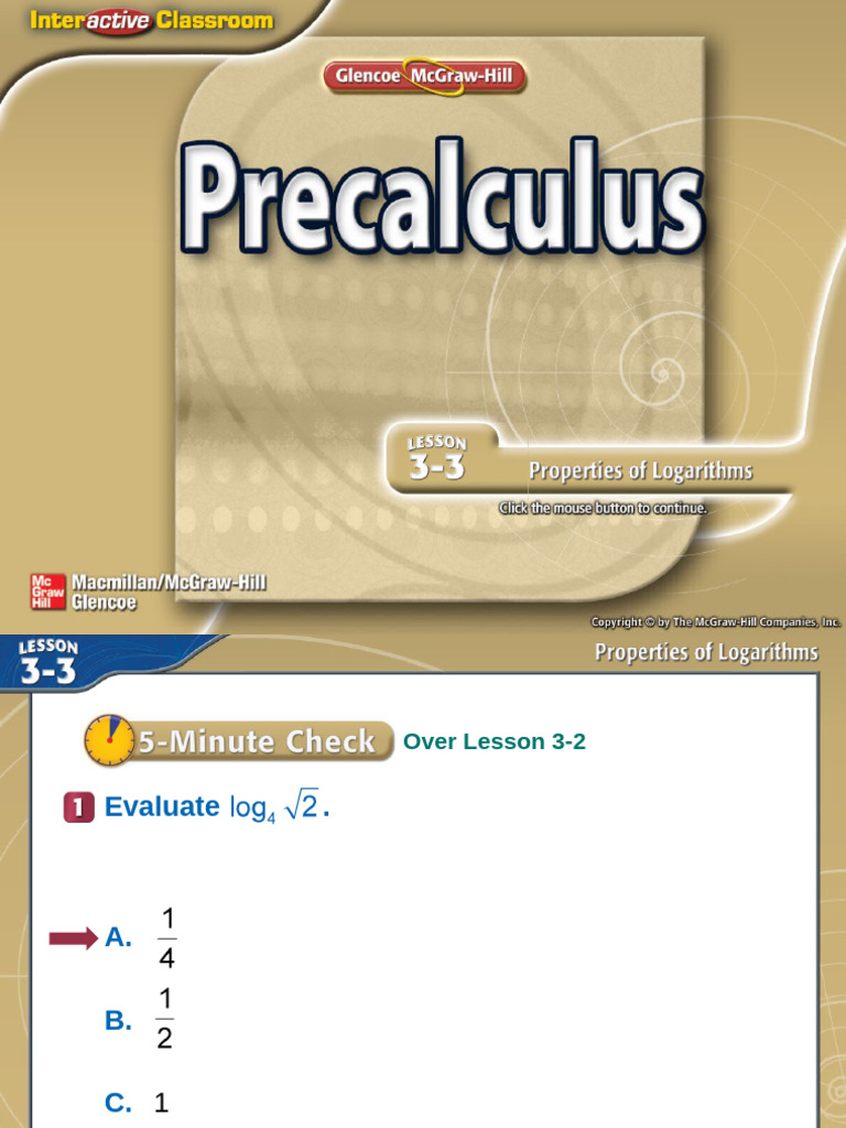 3-3 Properties of Logarithm | PDF | Mathematical Relations ...
