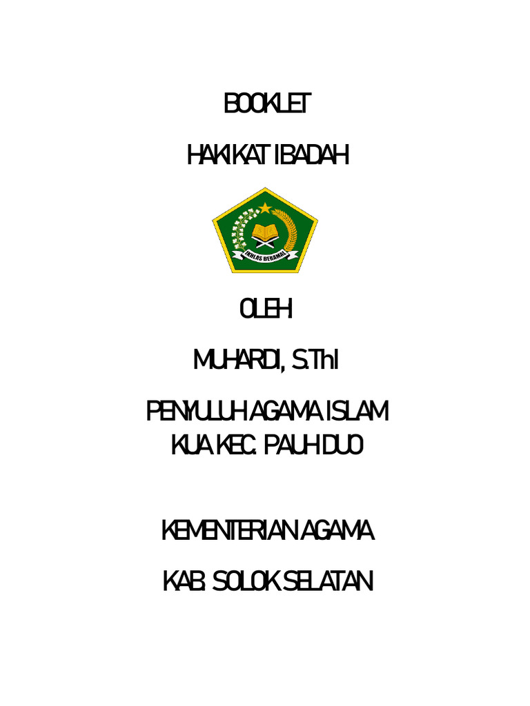 Booklet Konsep Ibadah | PDF