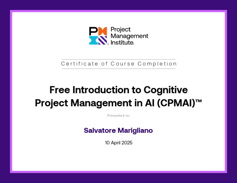 Free Introduction To Cognitive Project Management in AI | PDF