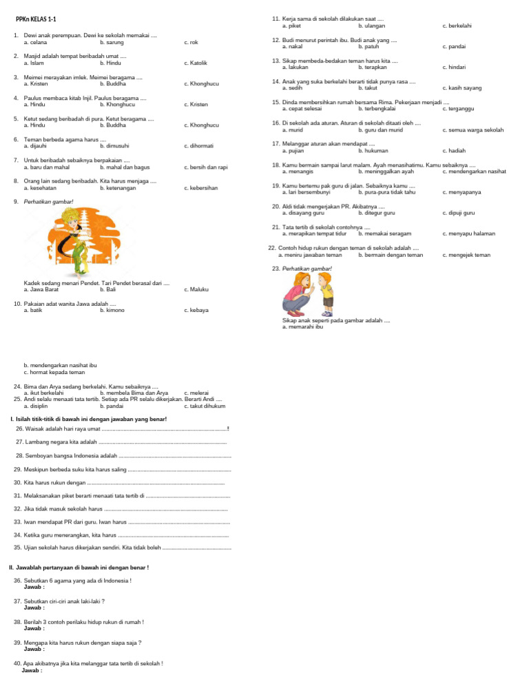 PPKN KELAS 1 | PDF