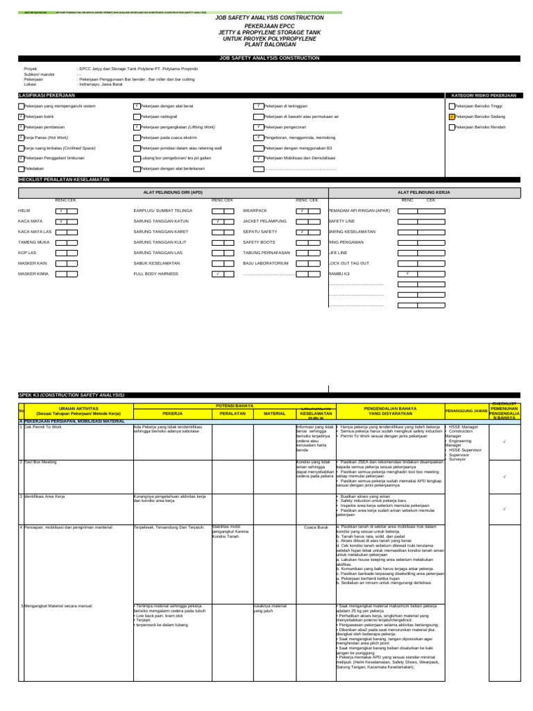 Analisis Keselamatan Kerja Pertambangan | PDF