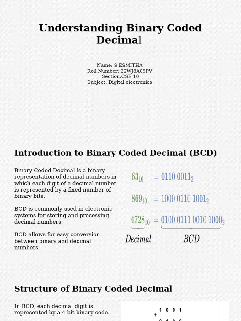 Understanding Binary Coded Decimal | PDF | Binary Coded Decimal | Encodings