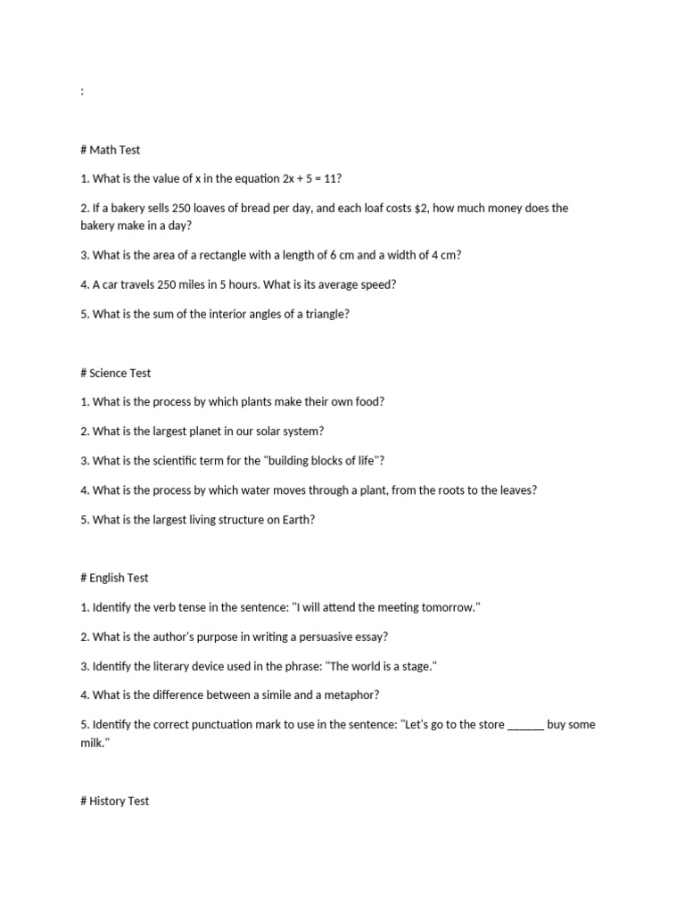 Easy Test Example | PDF