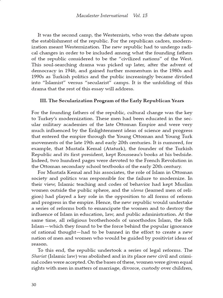 Turkey's Secularization and Women's Rights | PDF | Islamism | Ottoman ...