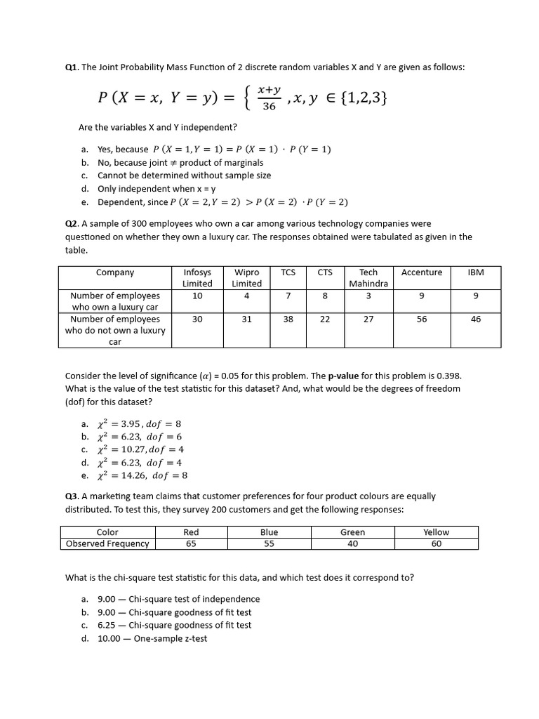 Advanced Stats Final Exam Sample | PDF | Dependent And Independent ...
