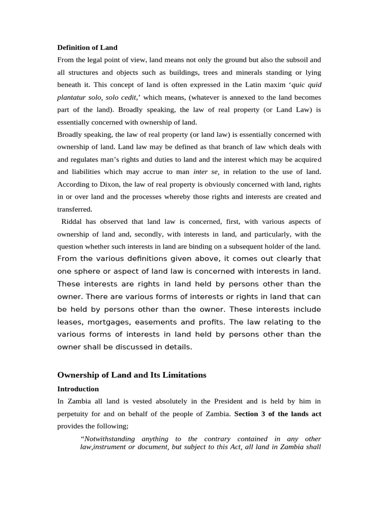 Ownership and Rights in Land Law | PDF | Concurrent Estate | Private Law