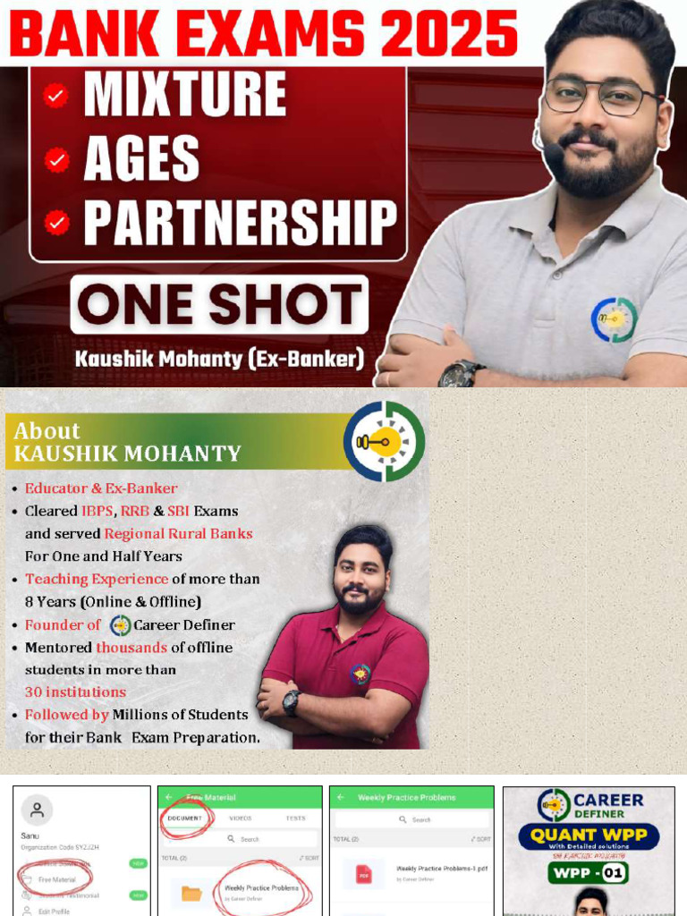 Mixture-Alligation, Ages & Partnership One Shot | PDF | Mathematics ...