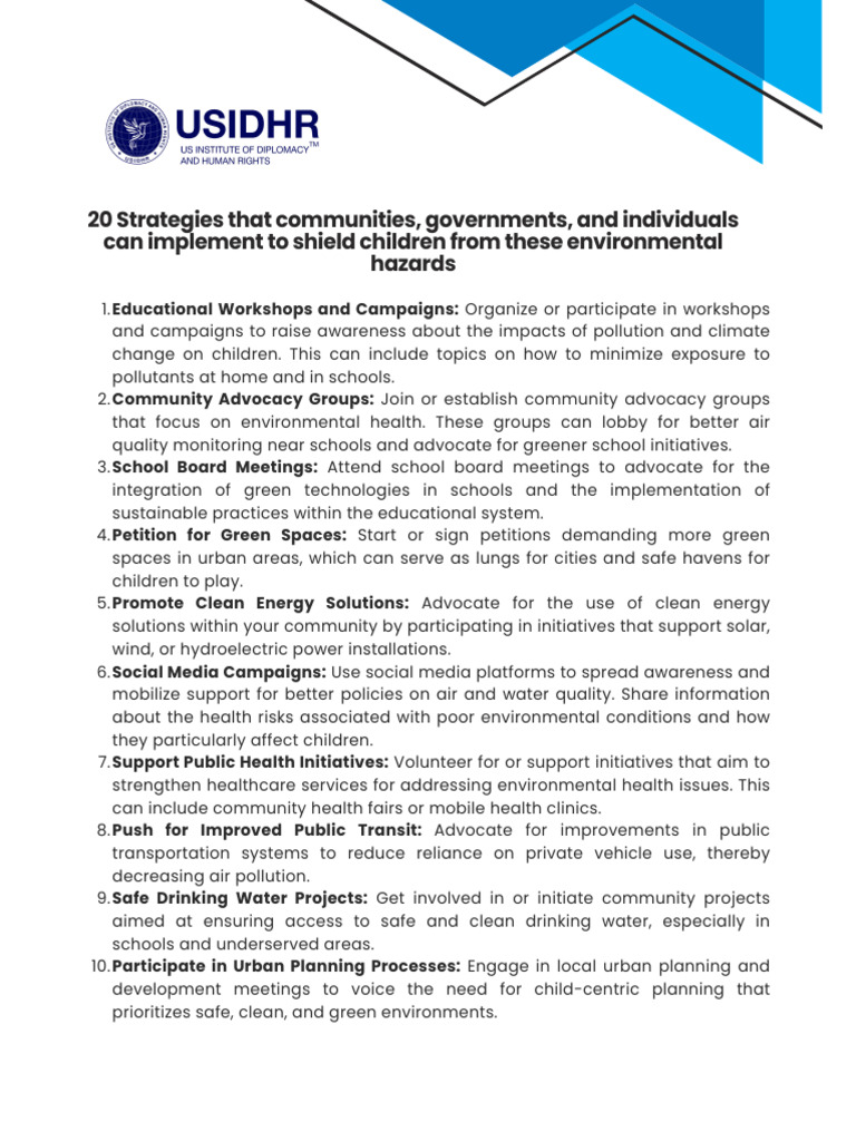 20 Strategies That Communities, Governments, and Individuals Can ...