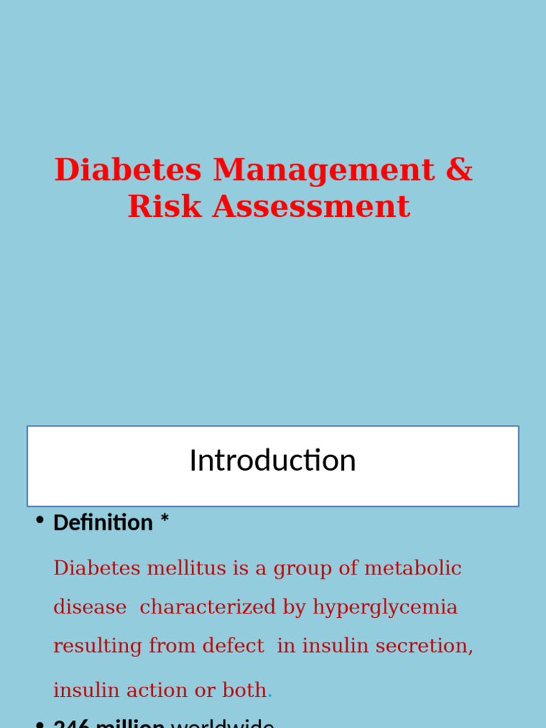 Diabetes Management and Risk Assessment Guide | PDF | Diabetes ...