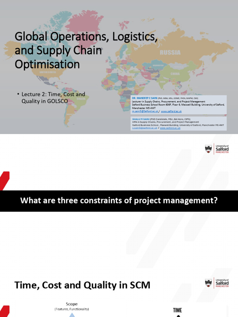 Lecture 2- Time, Cost, Quality and SC | PDF
