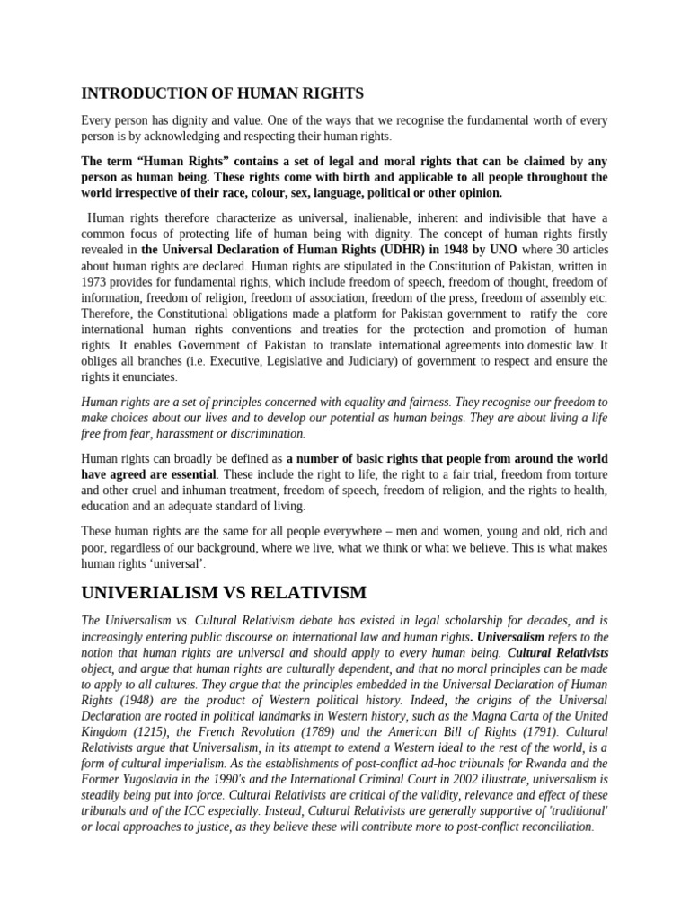 4 Introduction To Human Rights and Current Human Rights Issue in ...