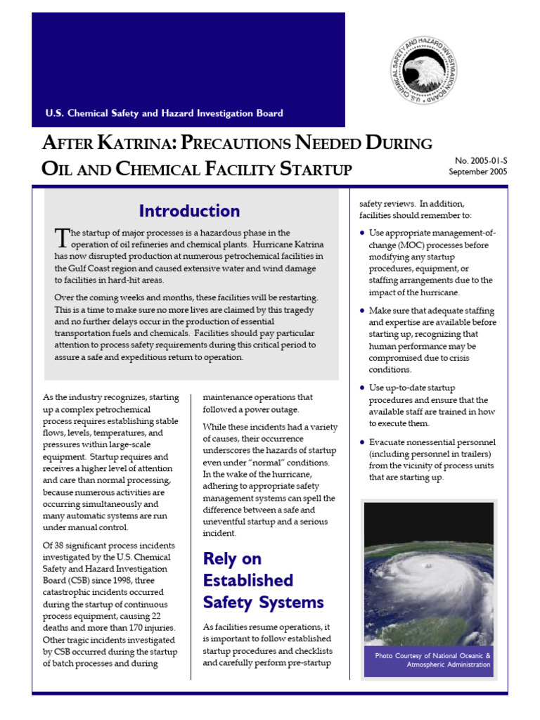 CSBKatrina Safety Bulletin | PDF | Insulator (Electricity) | Hurricane ...