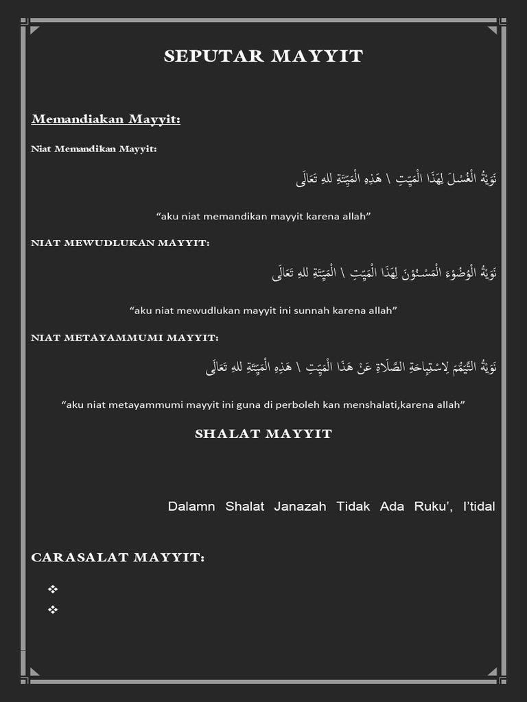 SEPUTAR MAYYIT | PDF