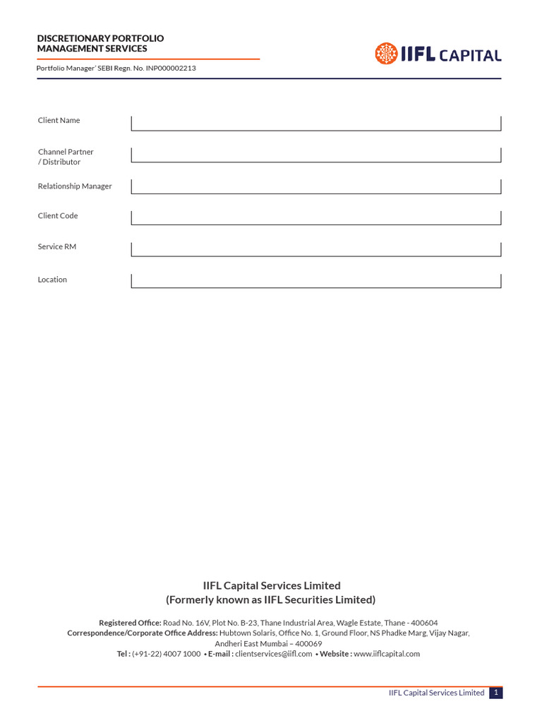 PMS Account Opening Checklist | PDF