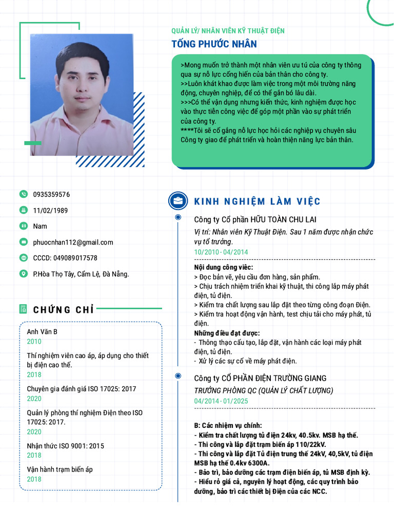 CV Tong Phuoc Nhan | PDF