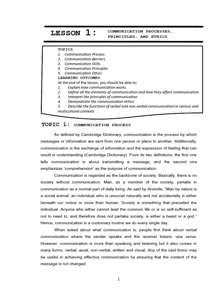 Module in Purposive Communication (1) | PDF | Communication | Nonverbal Communication