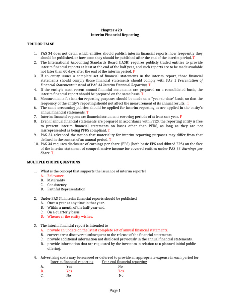 Interim Financial Reporting Insights | PDF | Financial Statement ...