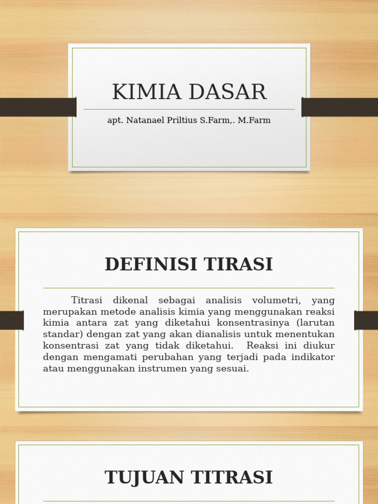 Jenis-jenis Titrasi dalam Kimia Dasar | PDF