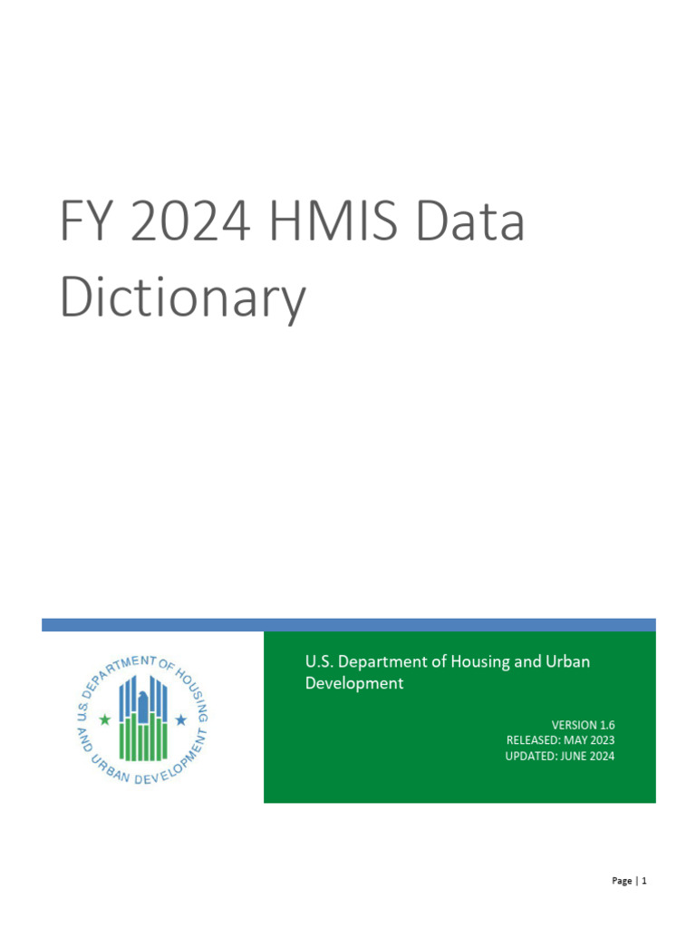 HMIS Data Dictionary 2024 (1) | PDF | Comma Separated Values | Xml