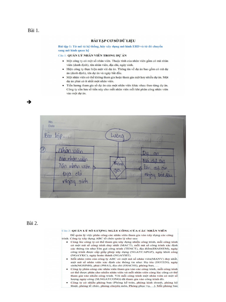 QTCSDL (3) - BT Chương2 | PDF