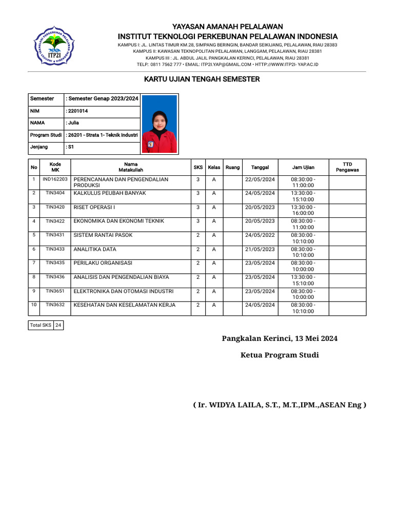 Cetak Kartu Ujian Uts | PDF