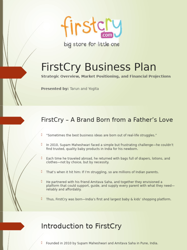 Firstcry Business Plan (Tarun and Yogita) | PDF | E Commerce | Marketing