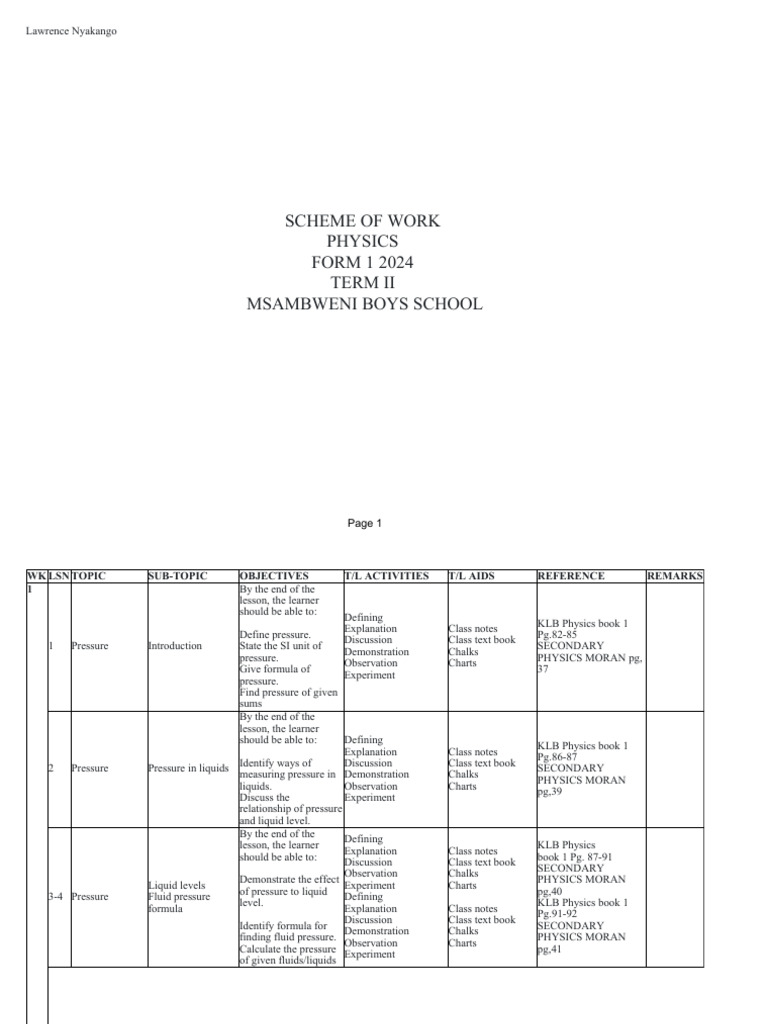 Physics - Form 1 - Term-II | PDF | Thermal Expansion | Temperature