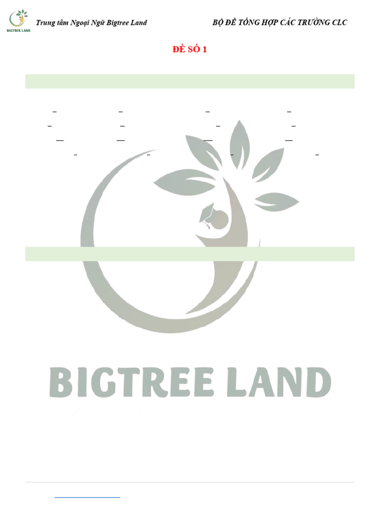 Bộ 05 Đề Tổng Hợp Các Trường CLC | PDF | Water | Hue