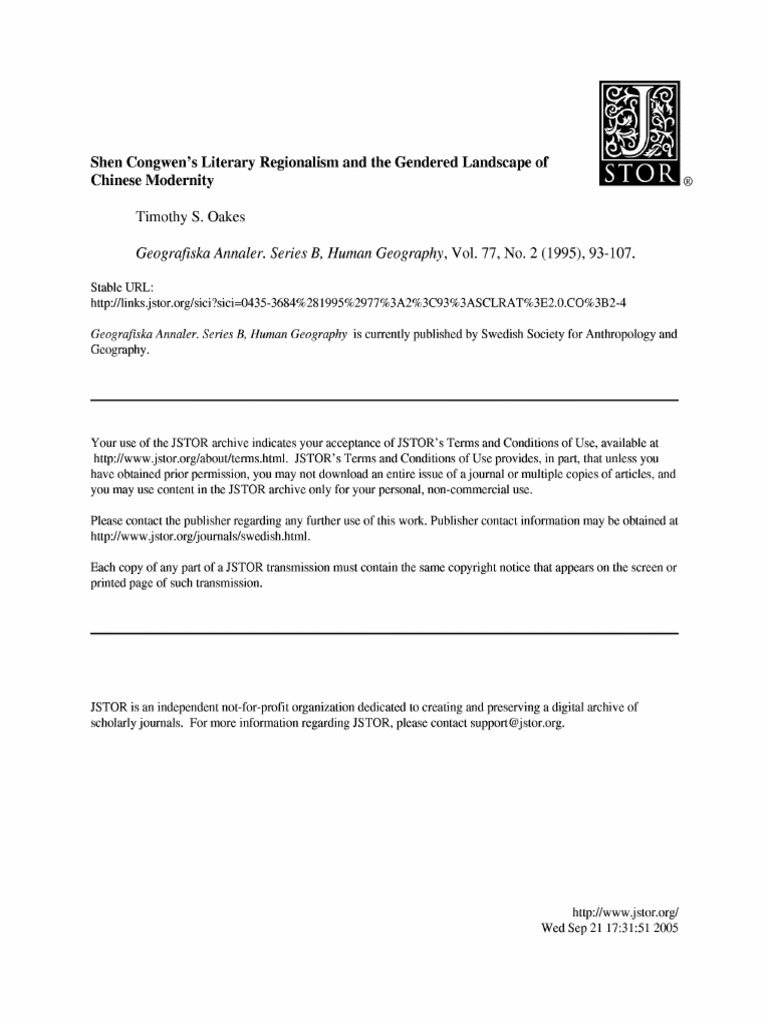 Shen Congwen | PDF