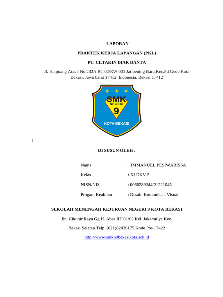Laporan PKL DKV di PT Cetakin Biar Danta | PDF