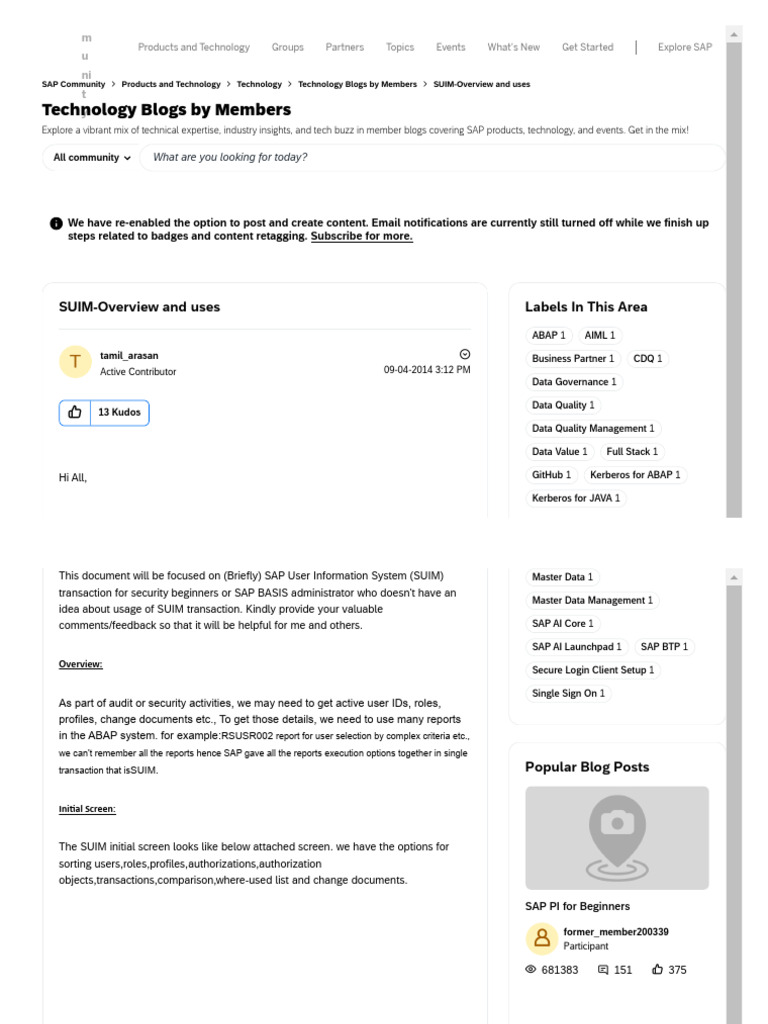 Suim Overview And Uses Sap Community Pdf Software Computing