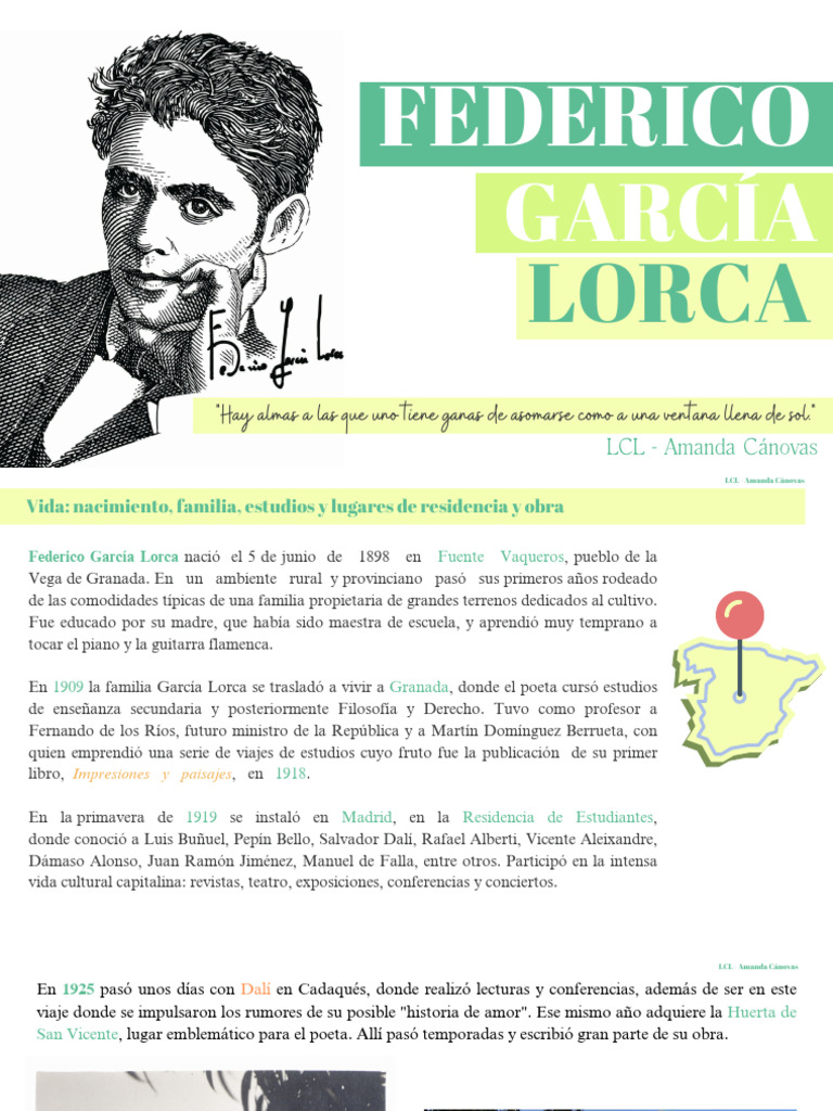 Presentación - FEDERICO GARCÍA LORCA | PDF | Federico García Lorca