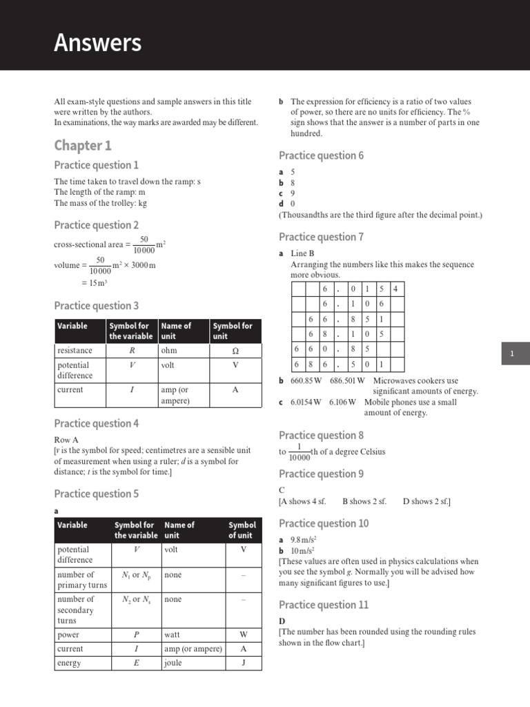 Igsce Physics Math Skills Workbook Answers | PDF | Momentum | Density