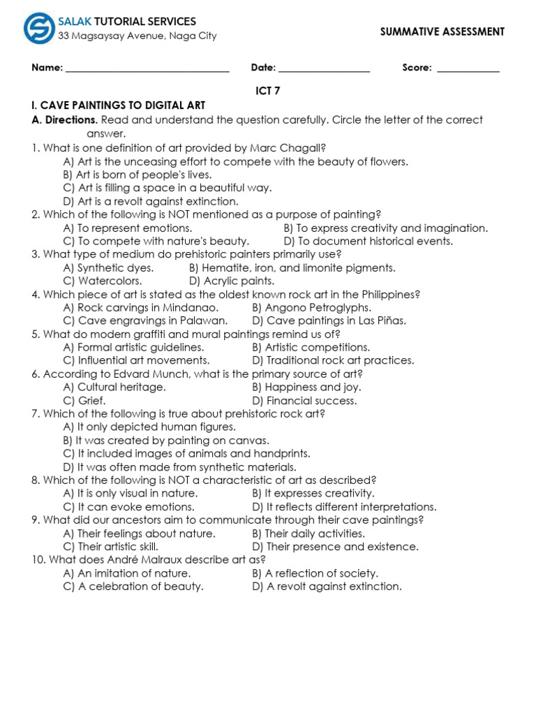 ICT 7 - Summative Test Review | PDF | Composition (Visual Arts) | Color