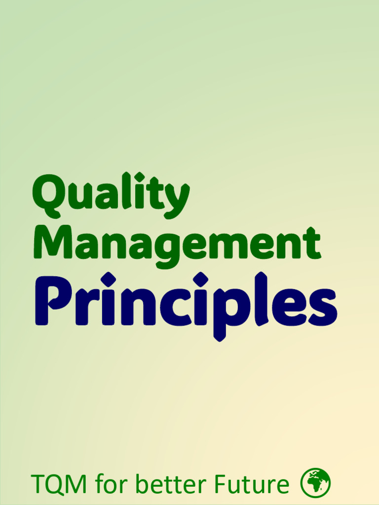 Quality Managment Principles | PDF | Supply Chain | Business Economics