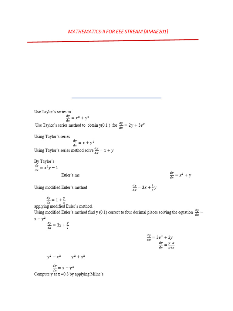 2nd Sem EEE Stream Asssignment-Module 3 | PDF | Numerical Analysis | Mathematical Analysis