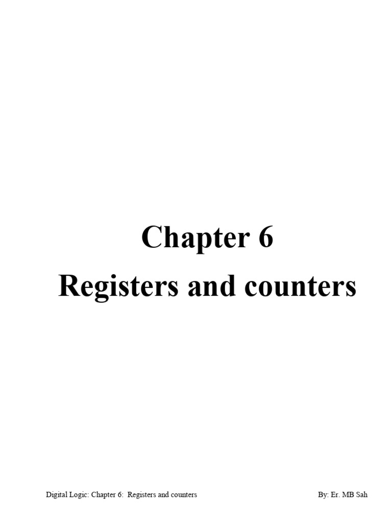Digital Logic Chapter 6 Registers and Counters | PDF | Digital Electronics | Computing