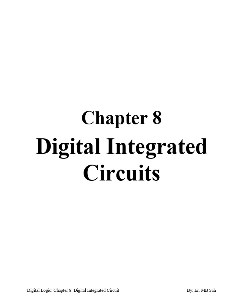 Digital Logic Chapter 8 Digital Integrated Circuit | PDF | Cmos | Mosfet