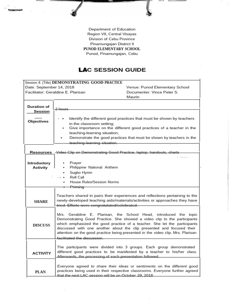 Lac Session Guide - Session 4 | PDF | Teachers | Human Communication