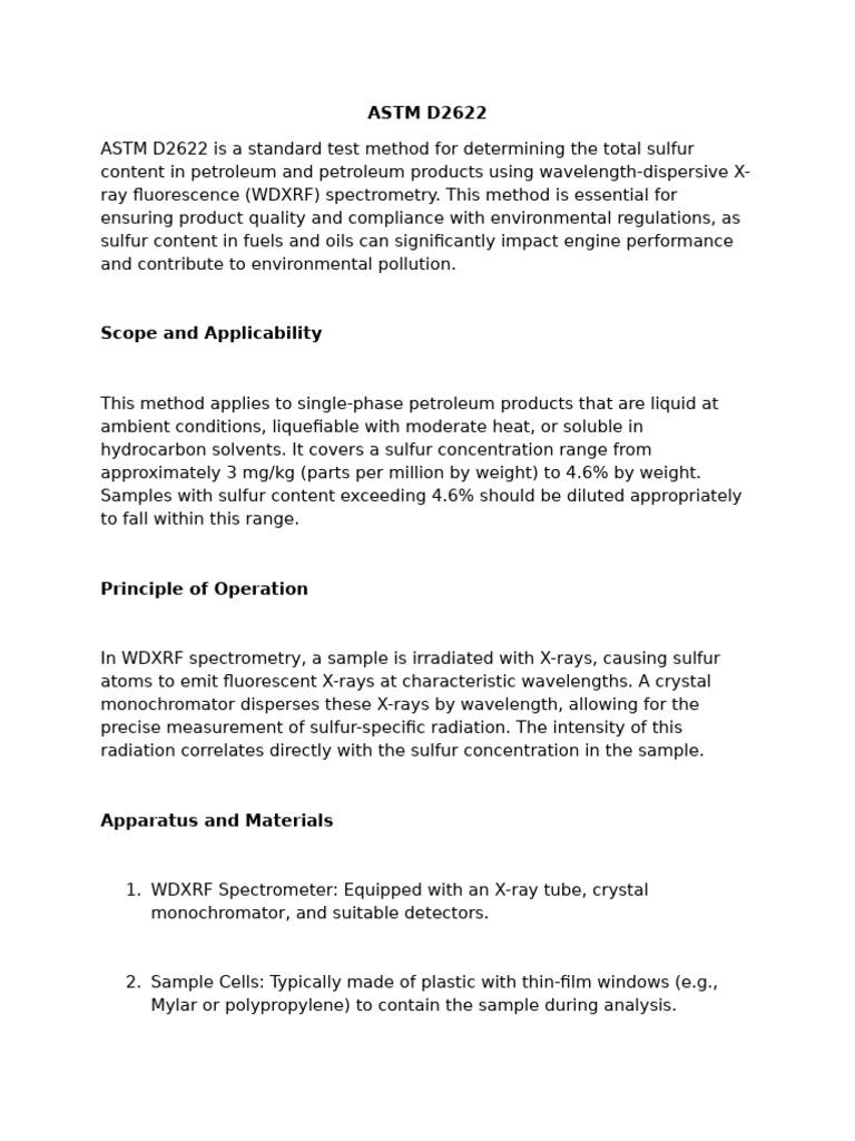 ASTM D2622 WDXRF in Easy Words. | PDF | Calibration | Applied And Interdisciplinary Physics