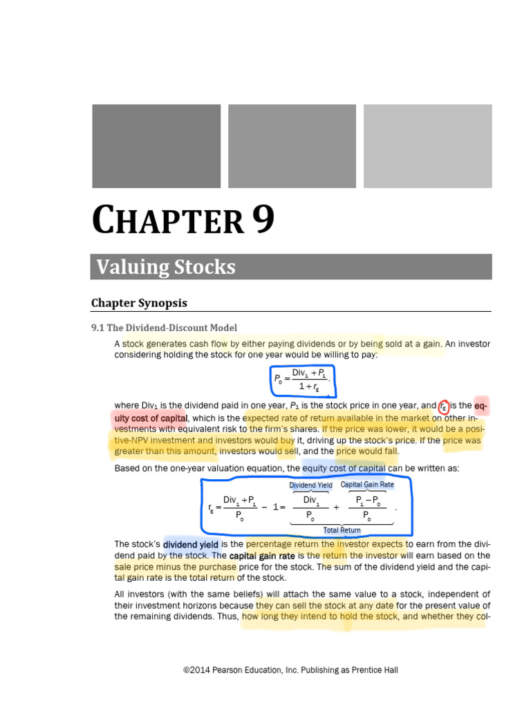 Chapter 9 Valuing Stocks | PDF | Valuation (Finance) | Cost Of Capital