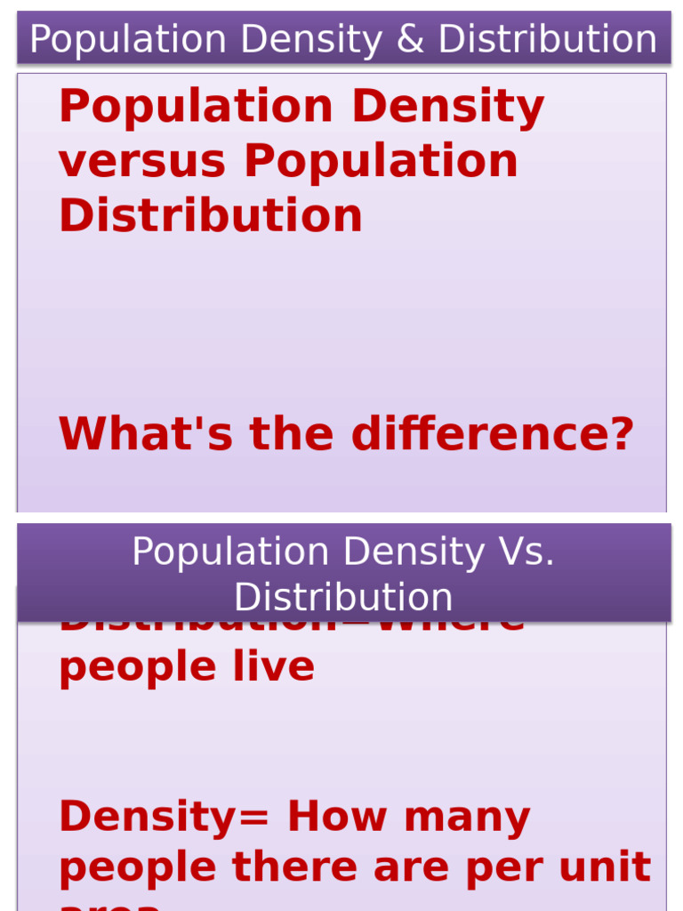 Population Distribution | PDF | Desert | Population Density
