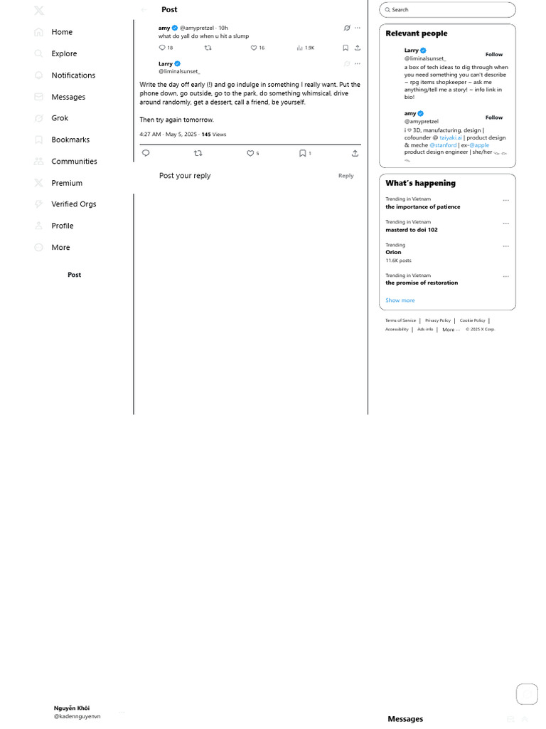 Post Your Reply: Home Explore Notifications Messages Grok Bookmarks ...