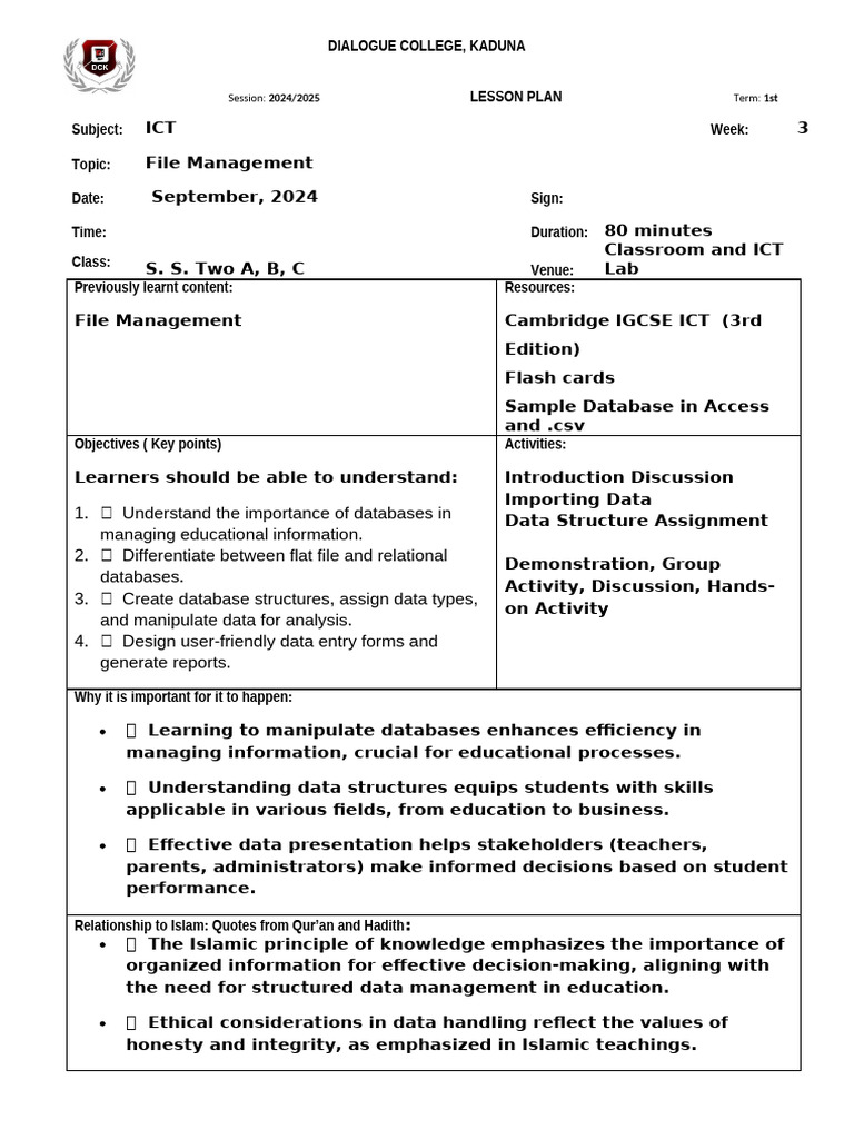 ICT, S2, LP, 1T, Week 3, 24-25 (Database) | PDF | Databases ...