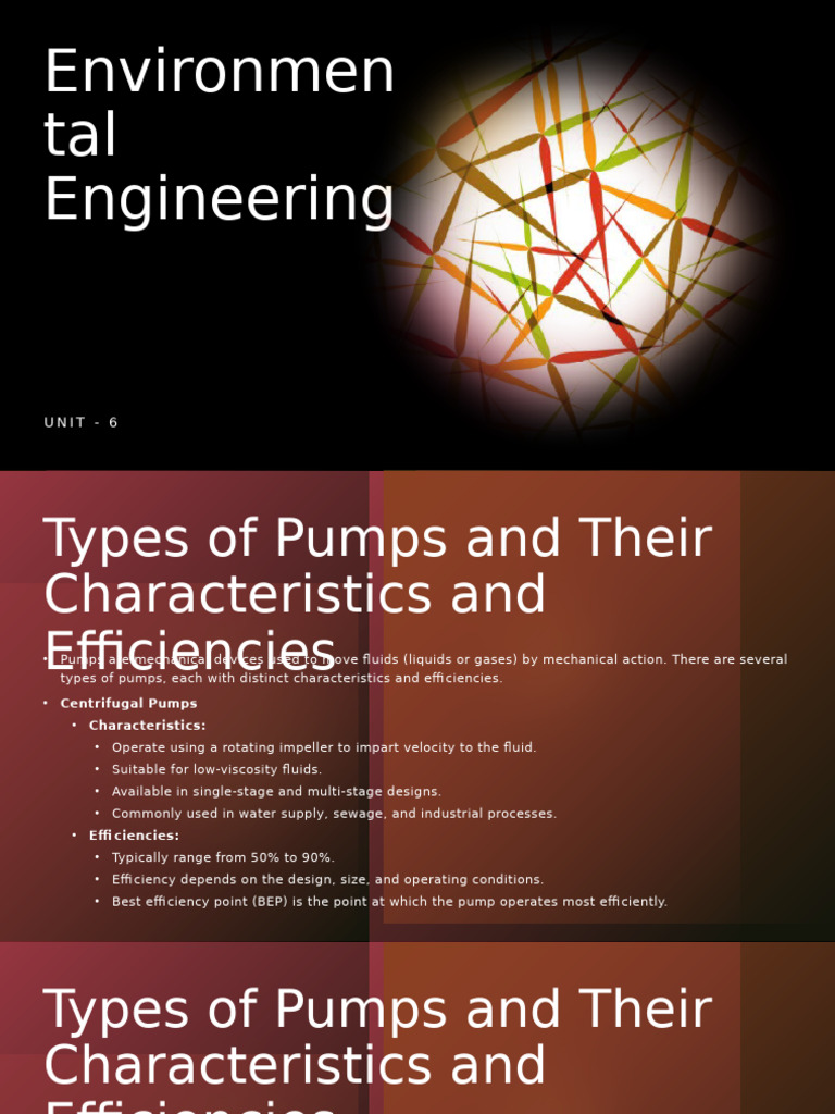 Environmental Engineering Unit - 6 | PDF | Pump | Valve