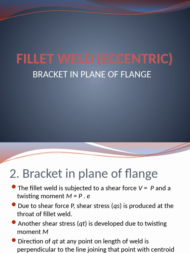 06 Fillet Eccentric Weld (Bracket in Plane) | PDF