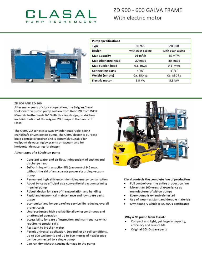 ZD 900 & 600 Piston Pump Overview | PDF | Pump | Piston