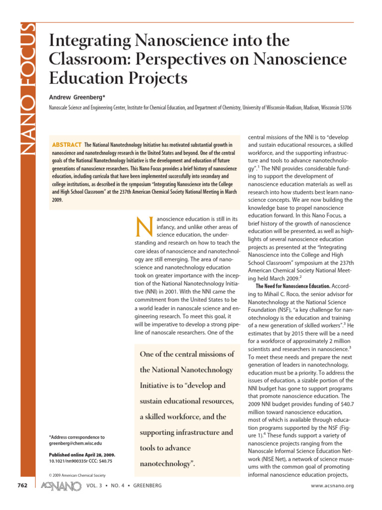 Nanoscience Education Integration Strategies | PDF | Nanotechnology ...