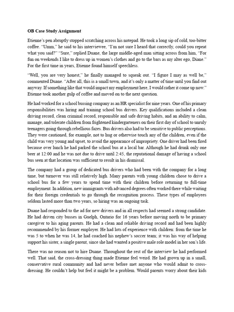 OB Case Study Assignment | PDF